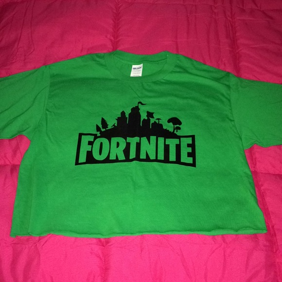Tops | Fortnite Cropped Green Tshirt | Poshmark